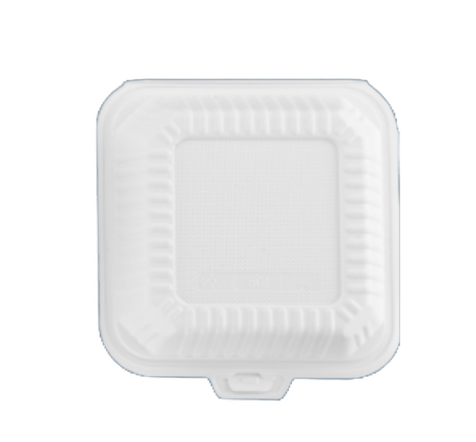 Clamshell Container, Center Slide, 5.25"x5.25" | Green Horizon Supplies